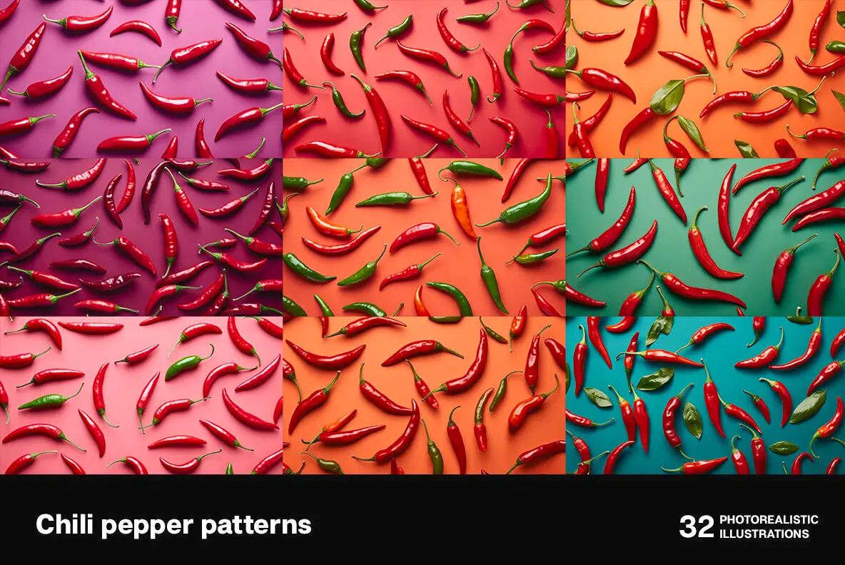 Chili pepper patterns Graphics - YouWorkForThem