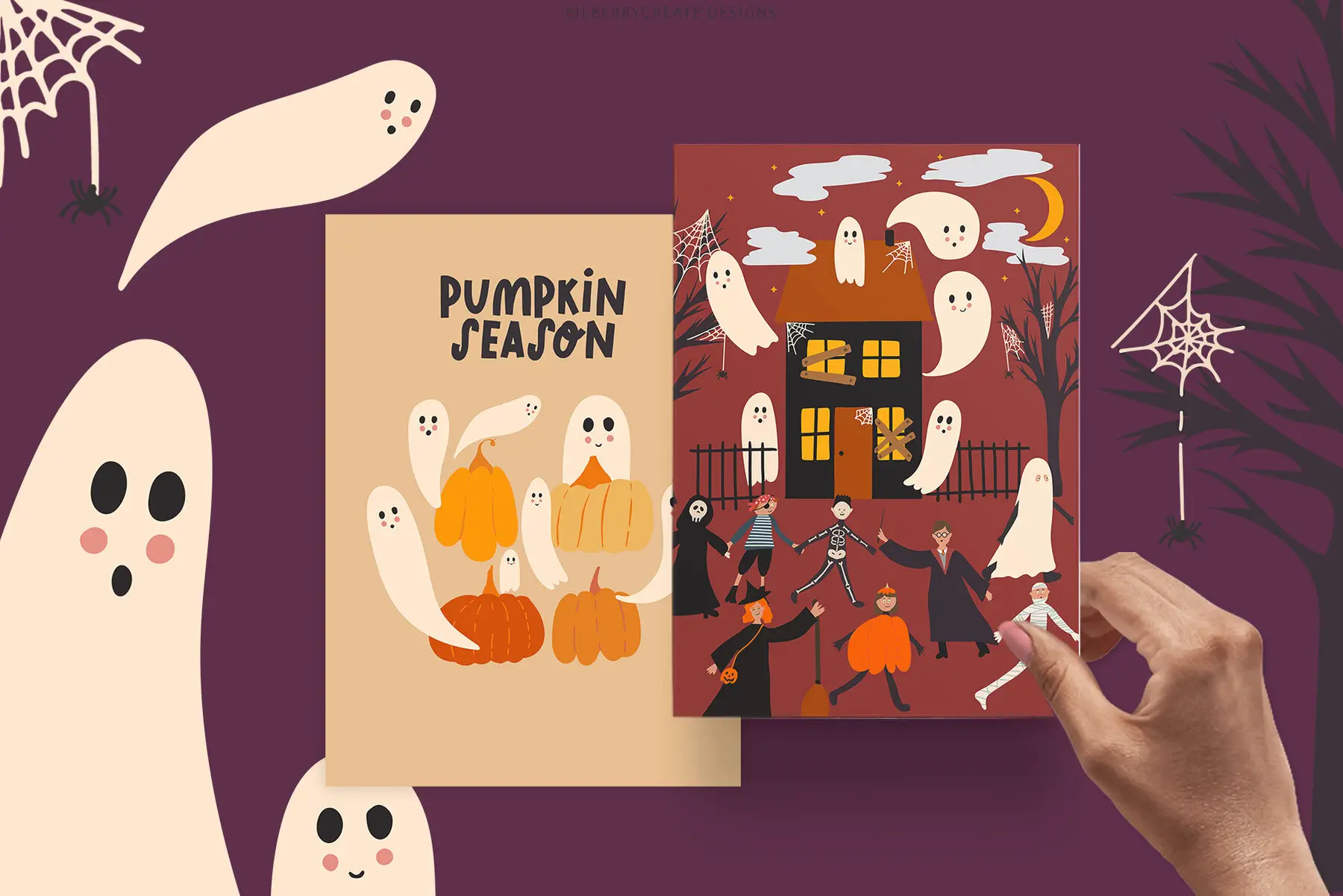 Halloween night clip art set Graphics - YouWorkForThem