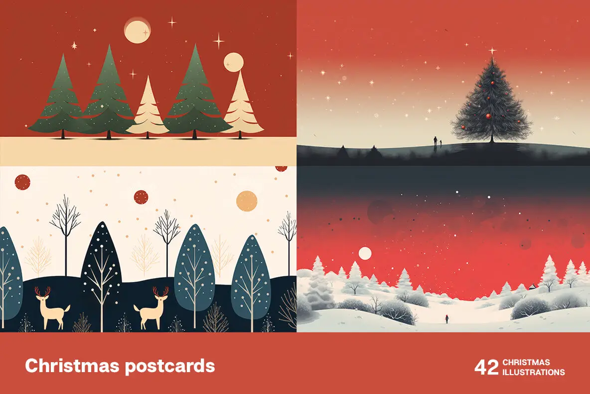 Christmas Postcards Graphics - YouWorkForThem