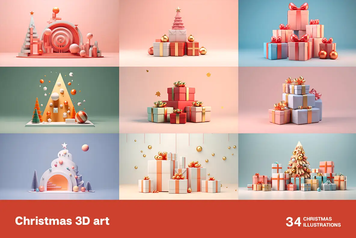 Christmas 3D art Holidays - YouWorkForThem