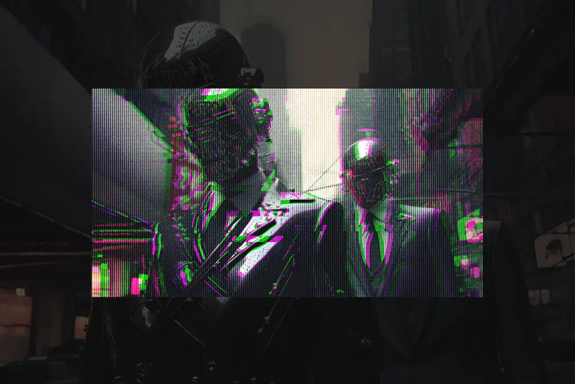 Cyber Psychosis Distortion Photo Effect - YouWorkForThem