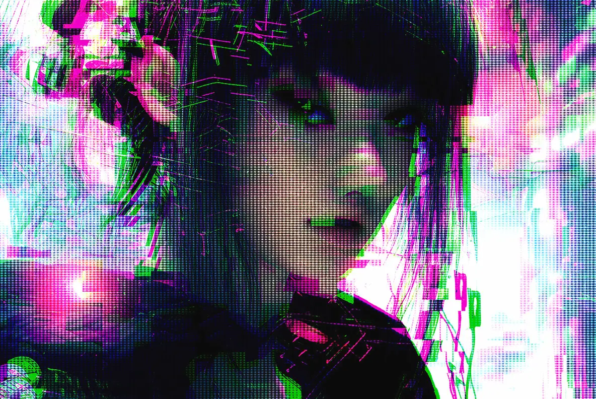 Cyber Psychosis Distortion Photo Effect - YouWorkForThem