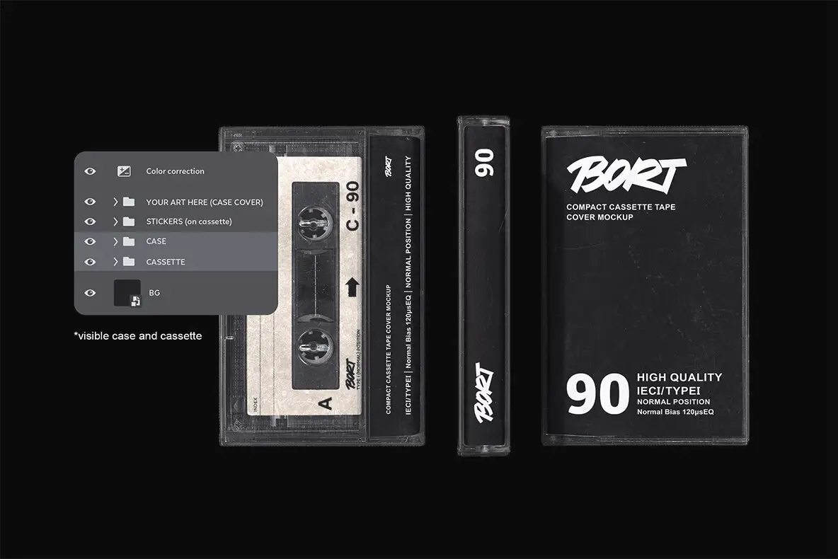 Old Compact Tape Cassette Cover Mockup Mockups - YouWorkForThem