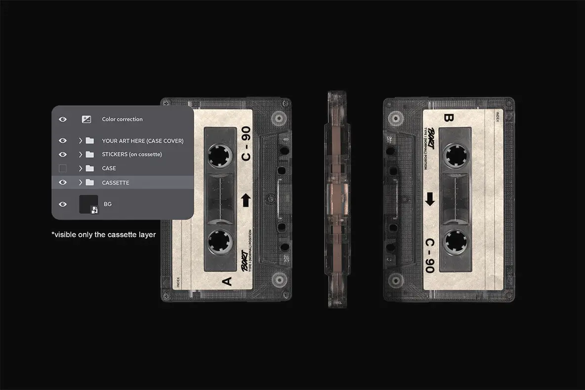 Old Compact Tape Cassette Cover Mockup Mockups - YouWorkForThem