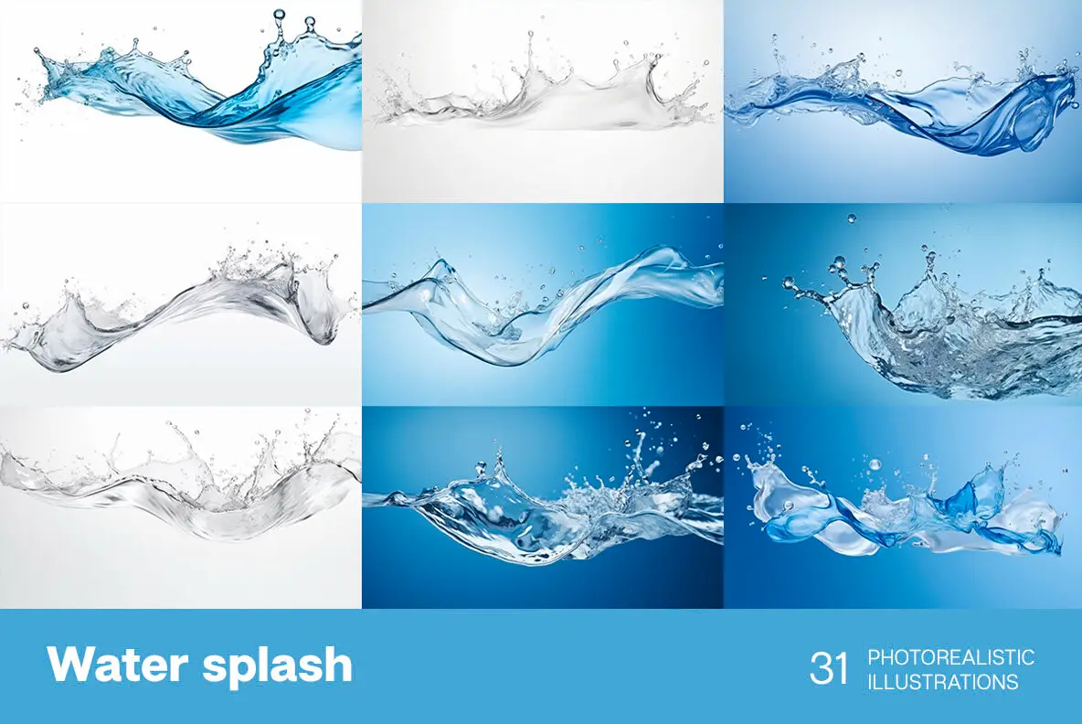 Water Splash Graphics - YouWorkForThem