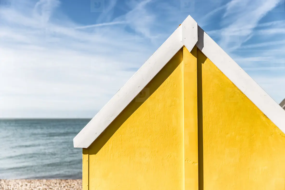 Yellow Summer Beach Hut Photo (103108) - YouWorkForThem