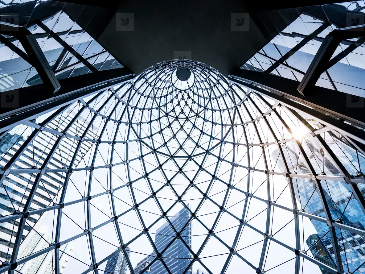 Symmetrical Spiral Glass Window Photo (119339) - YouWorkForThem