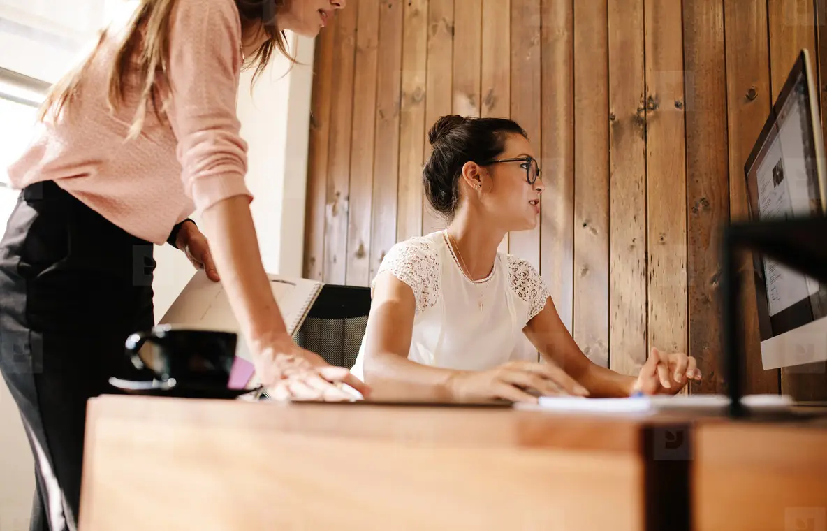 Two Business Women Working Together On Project Photo (126417 ...