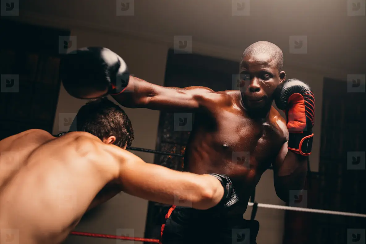 One Fighter Swings And The Other Dodges Photo (126631) - YouWorkForThem