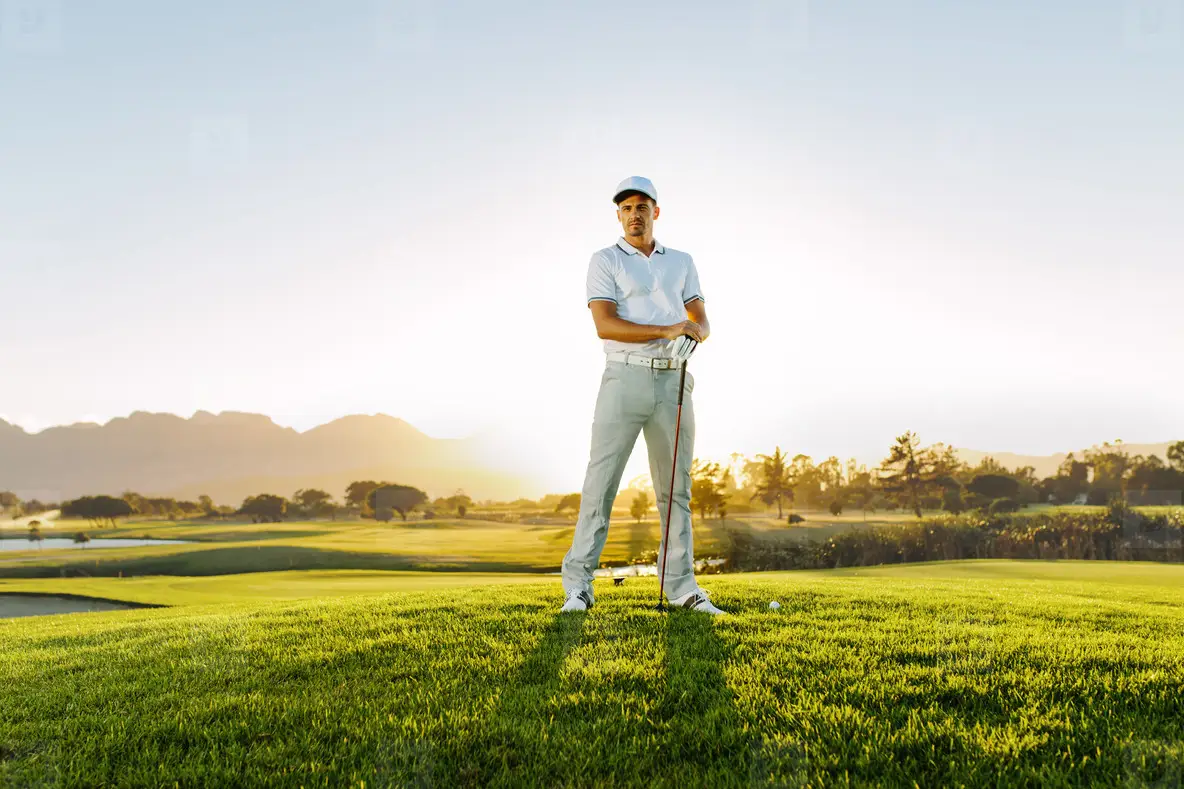 Male Golfer Standing On Golf Course Photo (127138) - YouWorkForThem