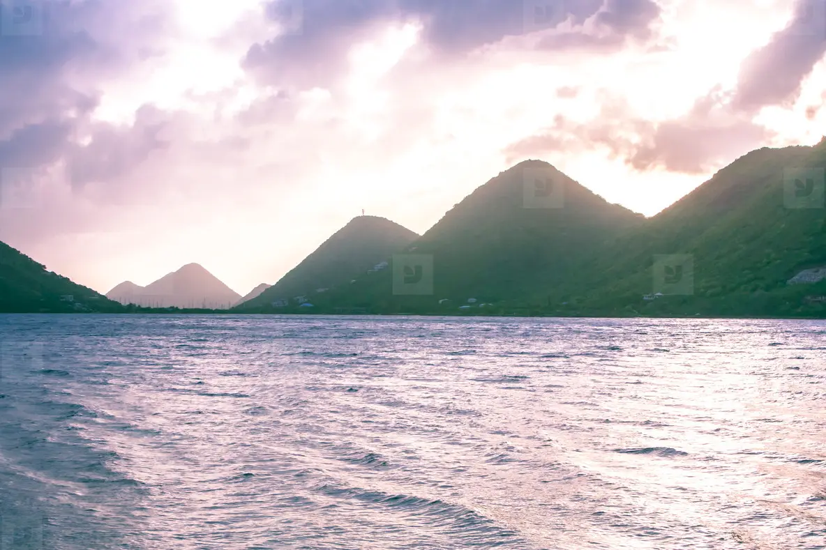 Virgin Island Mountains Sunset Photo (130287) - YouWorkForThem