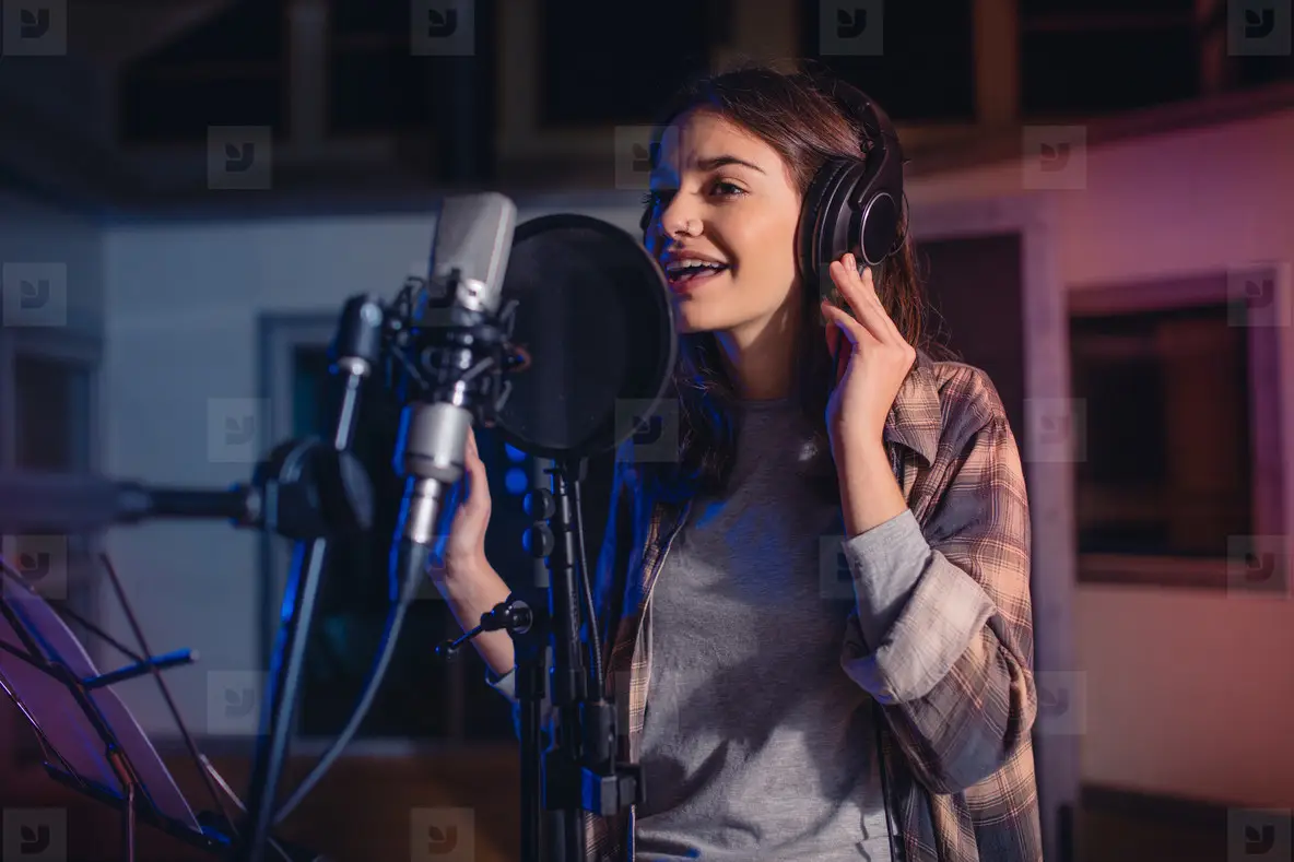 Singer Recording Album In The Studio Photo (132578) - YouWorkForThem