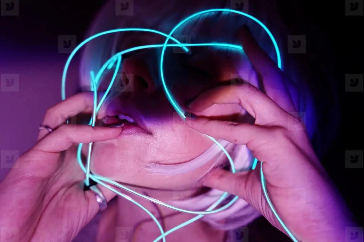 Portrait With Neon Lights Photo (141365) - YouWorkForThem