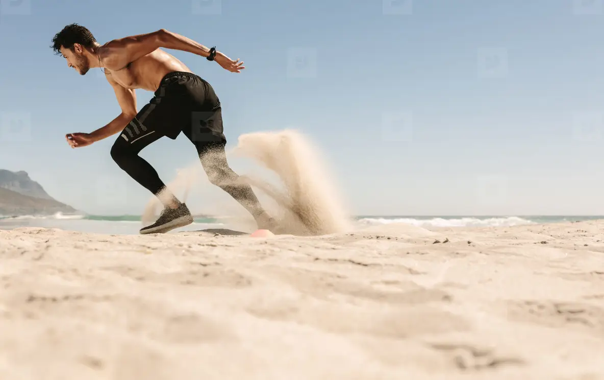 Man Running On The Beach Photo (146517) - YouWorkForThem