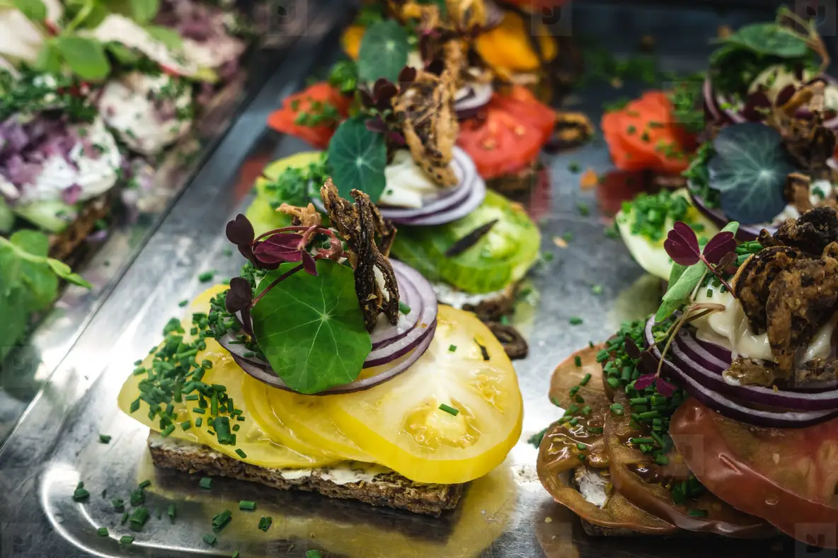 Colorful Appetizers On Plate Photo (151691) - YouWorkForThem