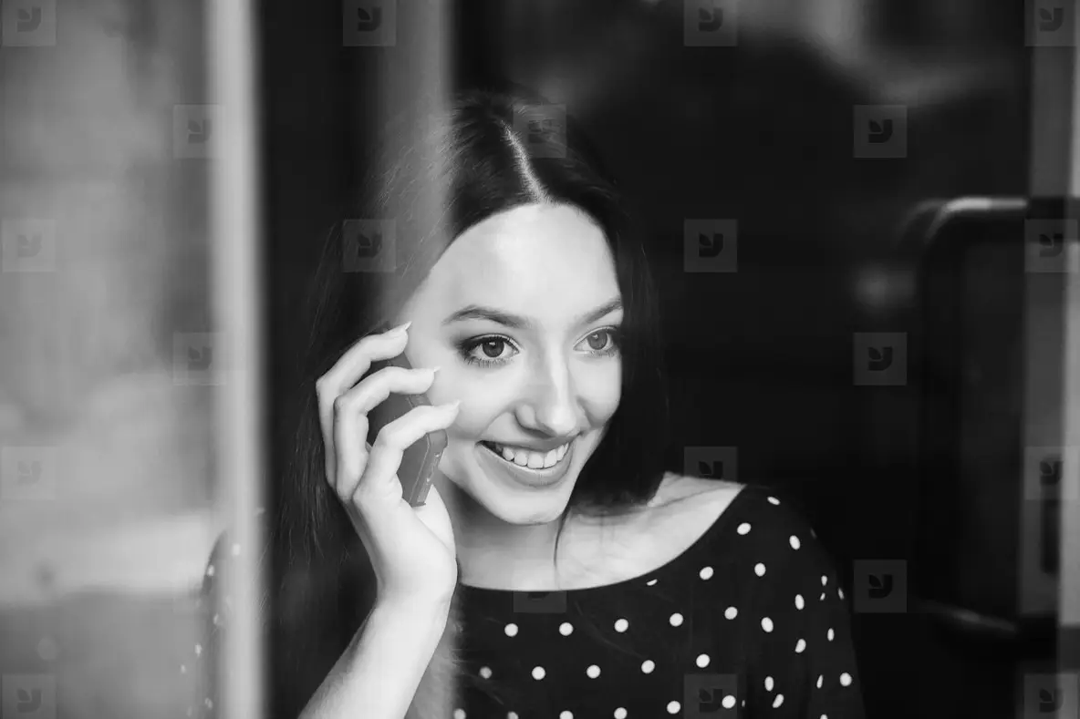 Beautiful Girl Talking On The Phone And Smiling Photo (152642 ...
