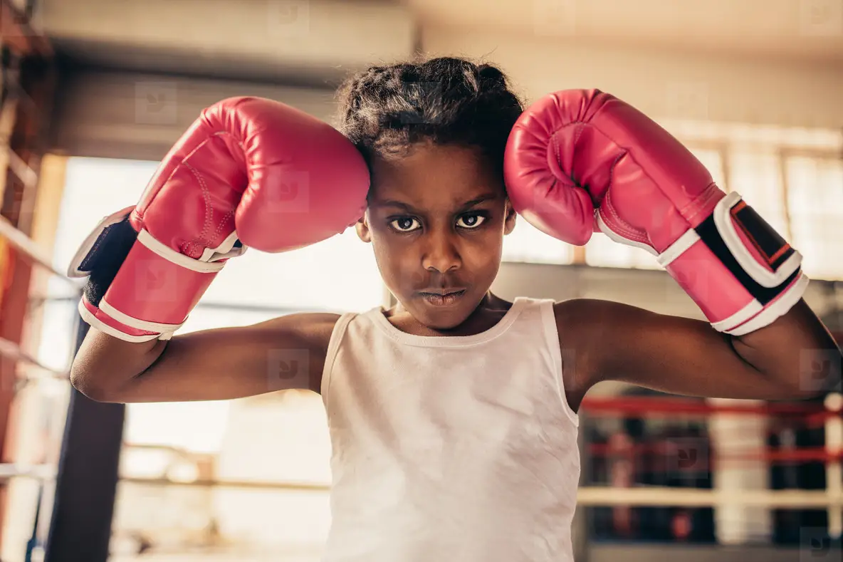Boxing Kid Wearing Gloves Standing In A Boxing Gym Photo (153761 ...