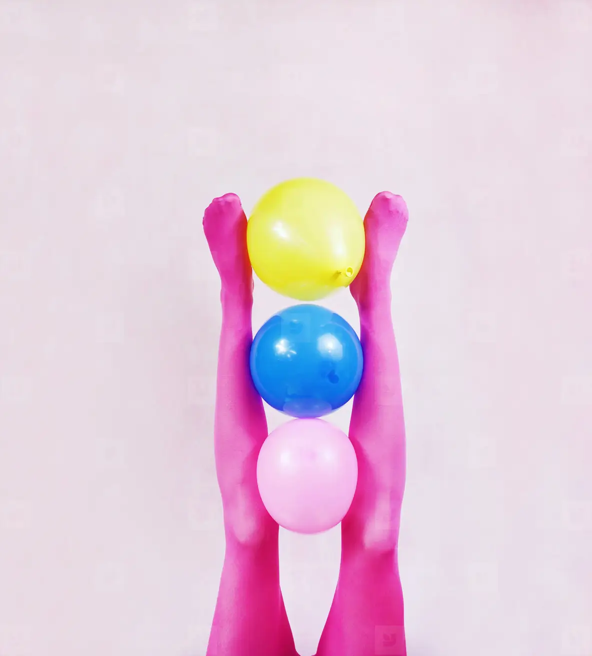 Pop Art About Legs Wearing Pink Tights And Holding Balloons Photo ...