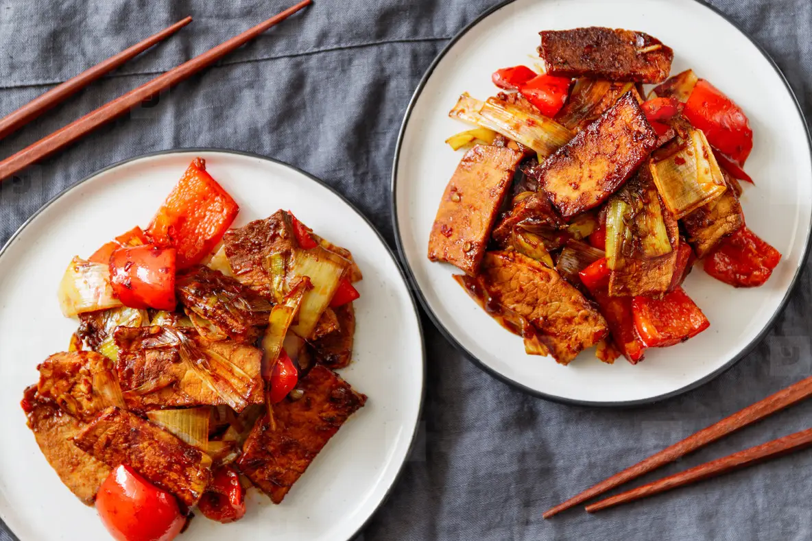 Szechuan Traditional Dish Hui Guo Rou, Spicy Roasted Pork With Leek And ...