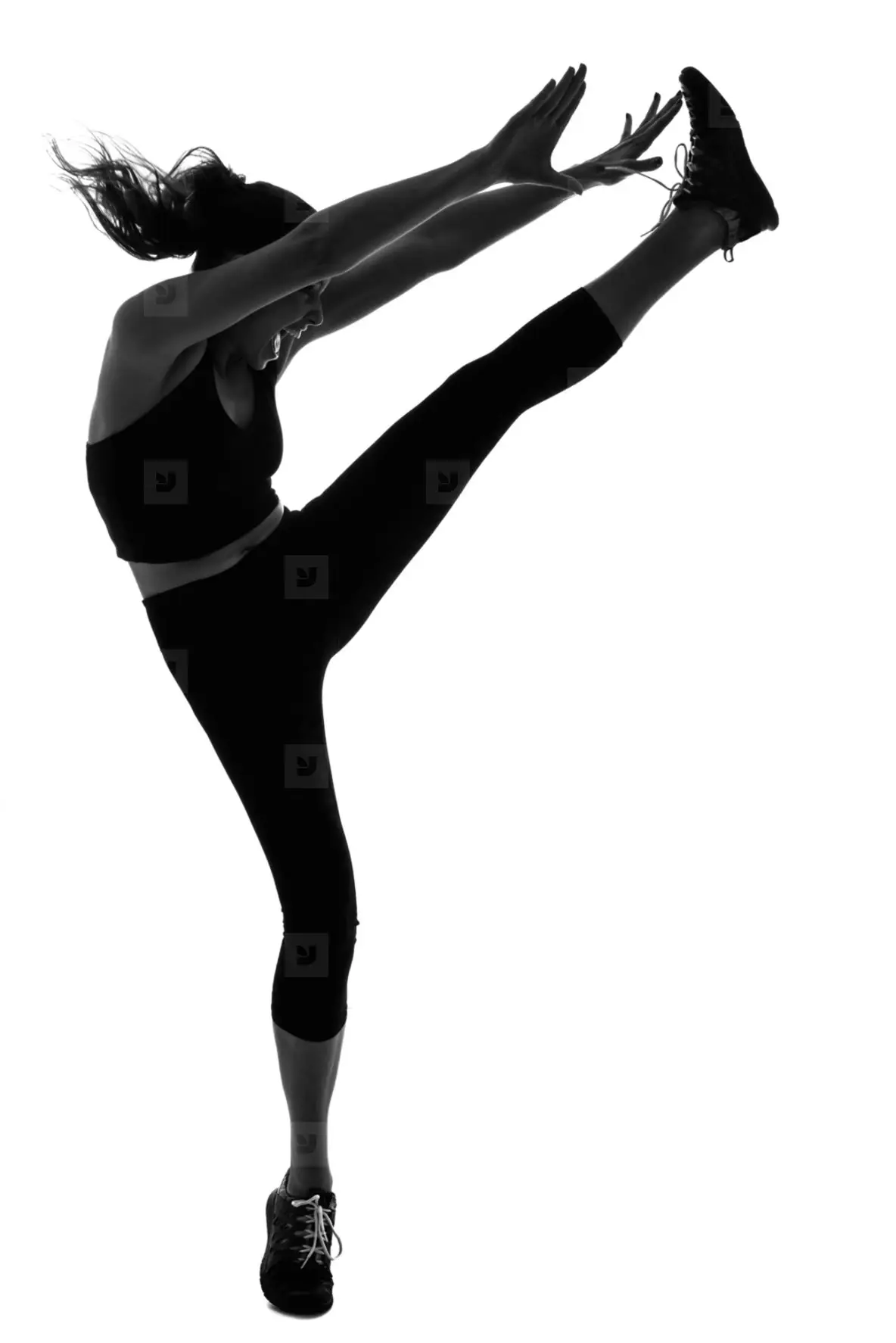 Woman Doing Martial Arts Kicking The Air Photo (181179) - YouWorkForThem