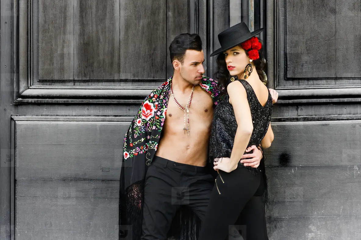 Beautiful Couple, Models Of Fashion, Wearing Spanish Clothes Photo ...