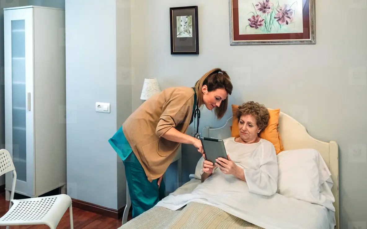 Female Doctor Showing Results Of A Medical Test On The Tablet Photo ...