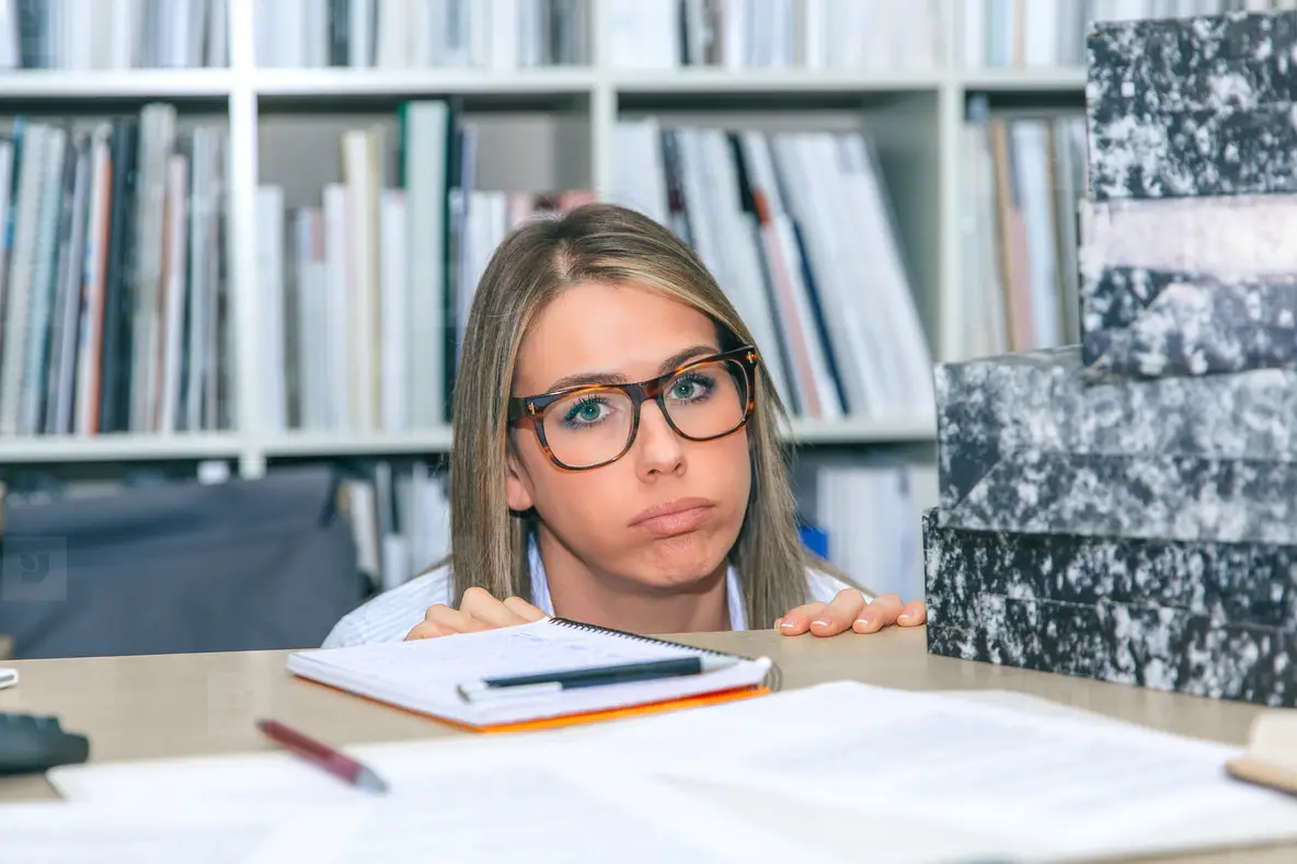 Exhausted Secretary With Lot Of Work In Office Photo (195451 ...