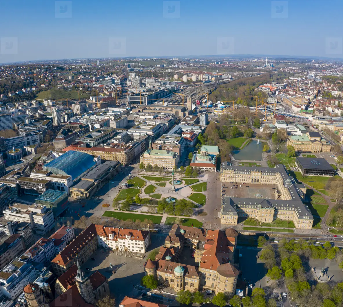 Aerial View Sunny Stuttgart Cityscape Germany Photo (218011 ...