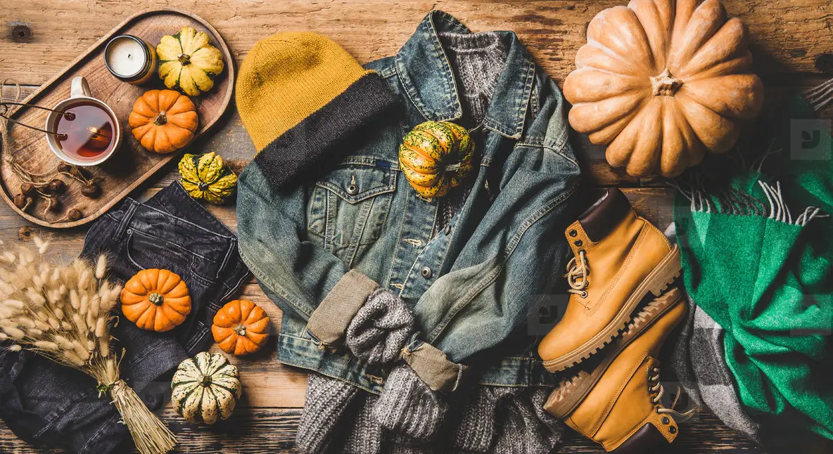 Autumn Trendy Women Outfit Layout Over Wooden Background Photo (218464 ...