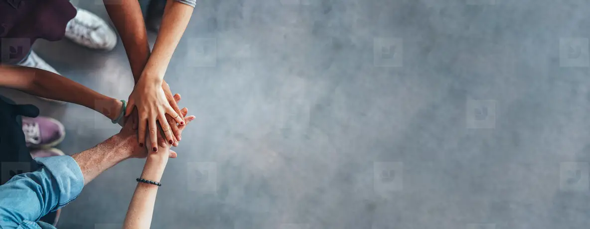 Group Of Young Students Showing Unity Photo (219467) - YouWorkForThem