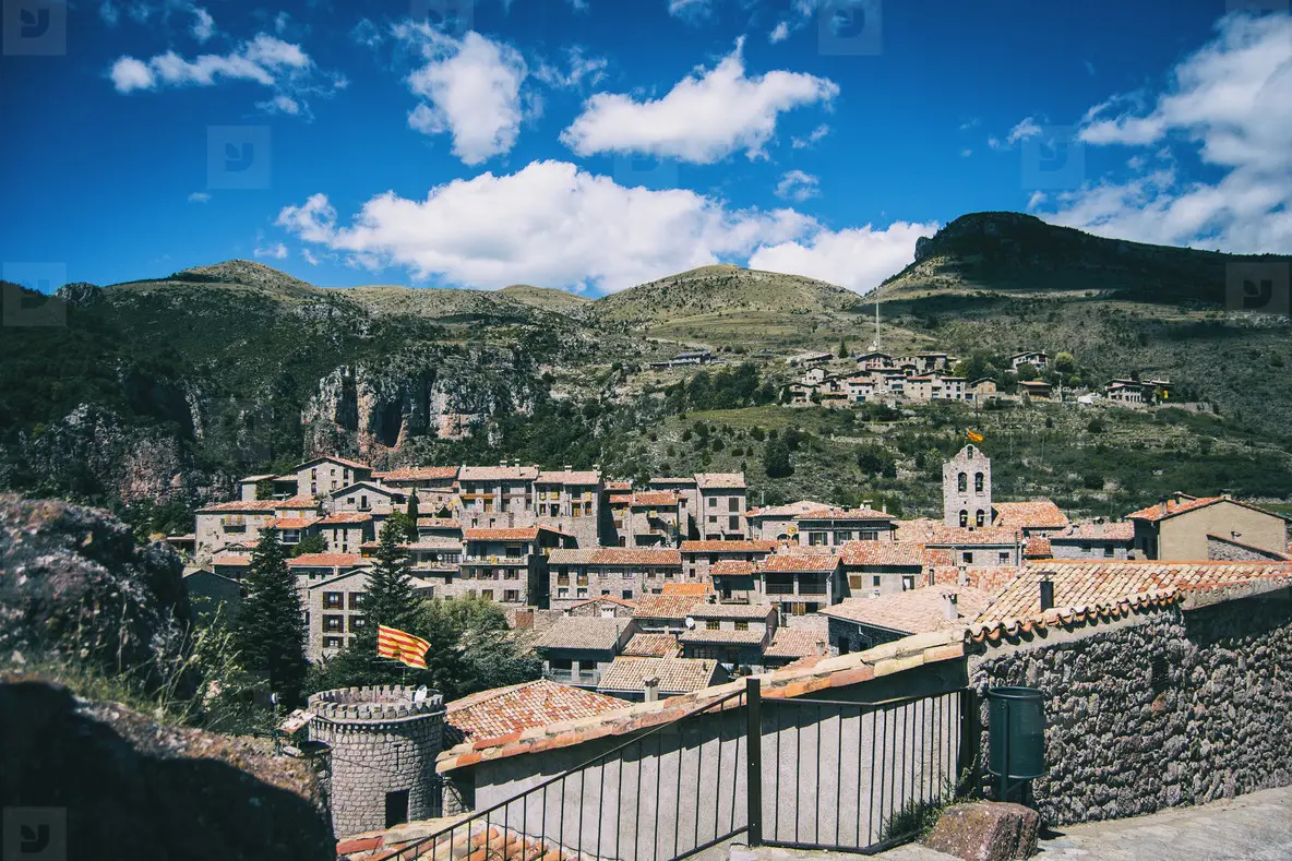 View Of A Small And Rustic Town In Catalonia, Spain Photo (227662 ...