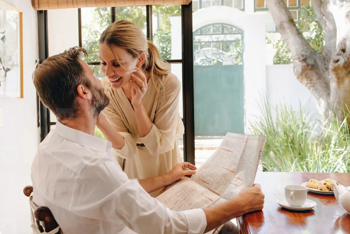 Couple Flirting At A Tea Table In A Hotel Photo (239845) - YouWorkForThem