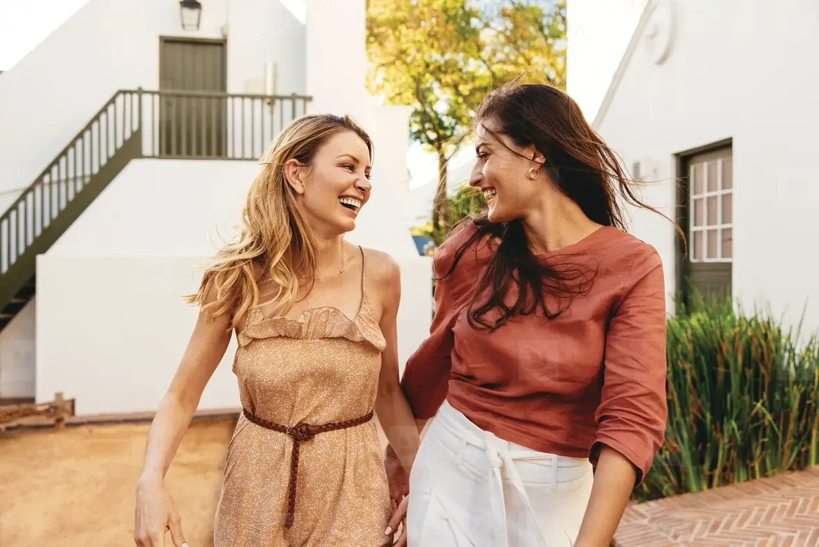 Best Friends Laughing While Walking Together Photo (245856 ...