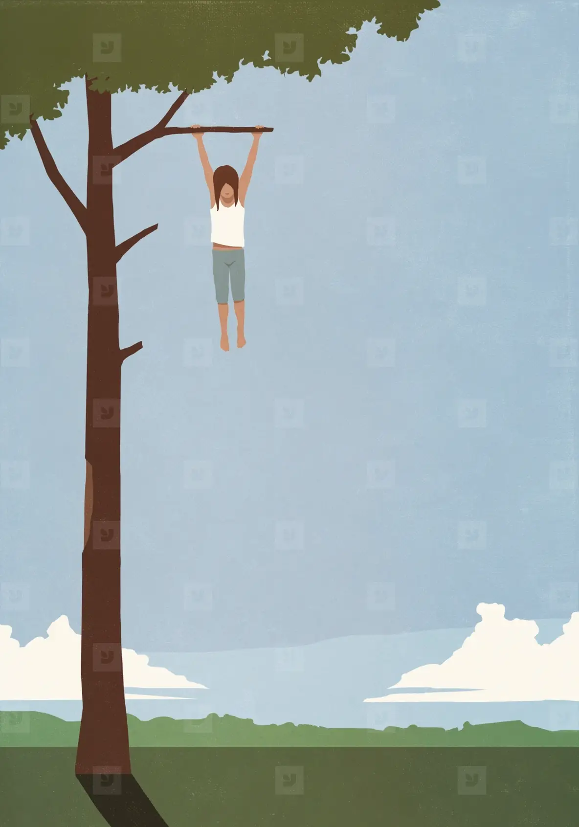 Woman Hanging From Tree Branch Photo (247048) - YouWorkForThem
