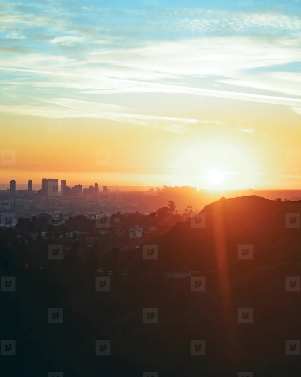 LA Skyline At Sunset Photo (247687) - YouWorkForThem
