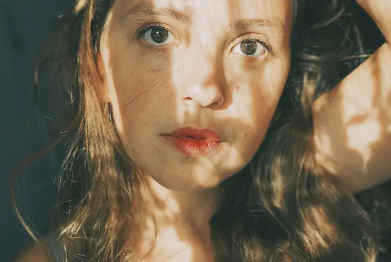 Artistic Portrait Of A Young Woman With Retro Shadow Play Style Photo ...