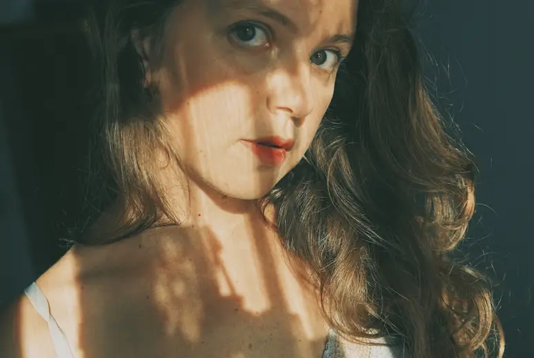 Artistic Portrait Of A Young Woman With Retro Shadow Play Style Photo ...