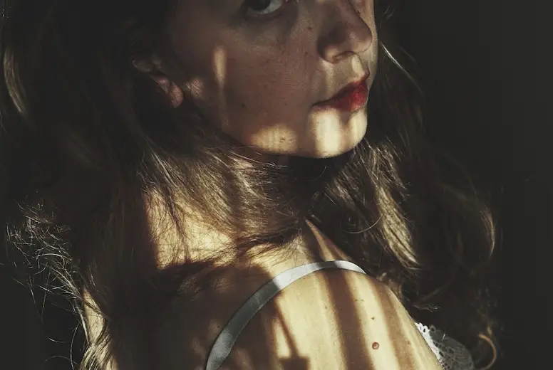 Artistic Portrait Of A Young Woman With Retro Shadow Play Style Photo ...