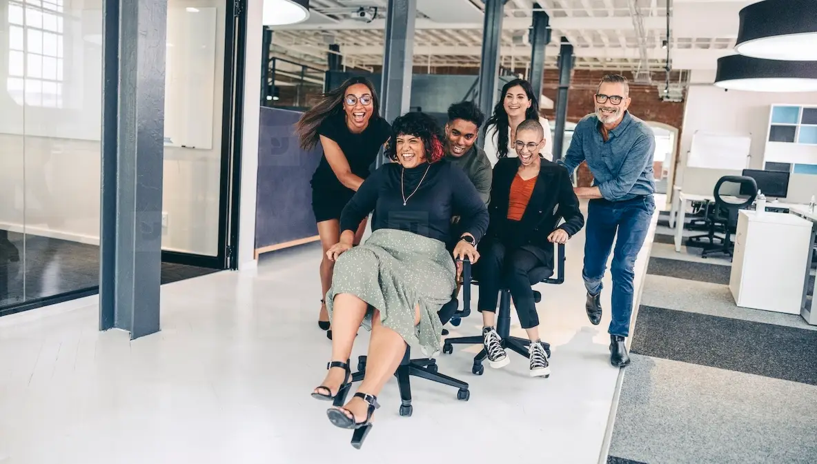 Playful Businesspeople Having Fun In The Office Photo (249399 ...