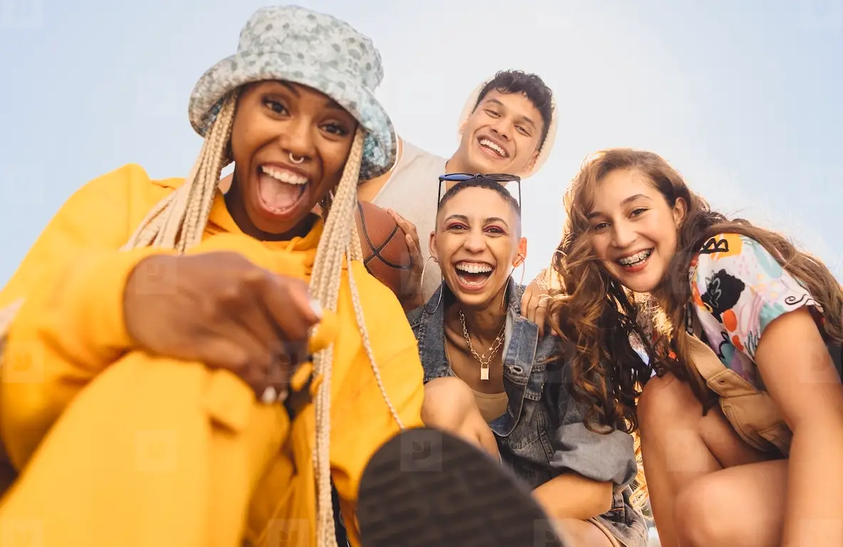 Cheerful Gen Z Friends Having Fun Together Photo (250881) - YouWorkForThem