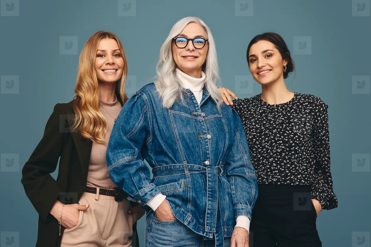 Happy Trio Of Women Standing Together In A Studio Photo (254647 ...