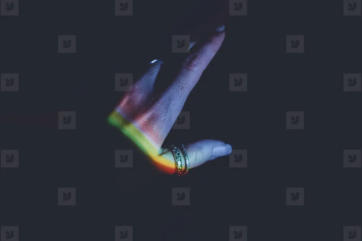 Detail Of Human Hands Illuminated By Colorful Lights Photo (254853 ...