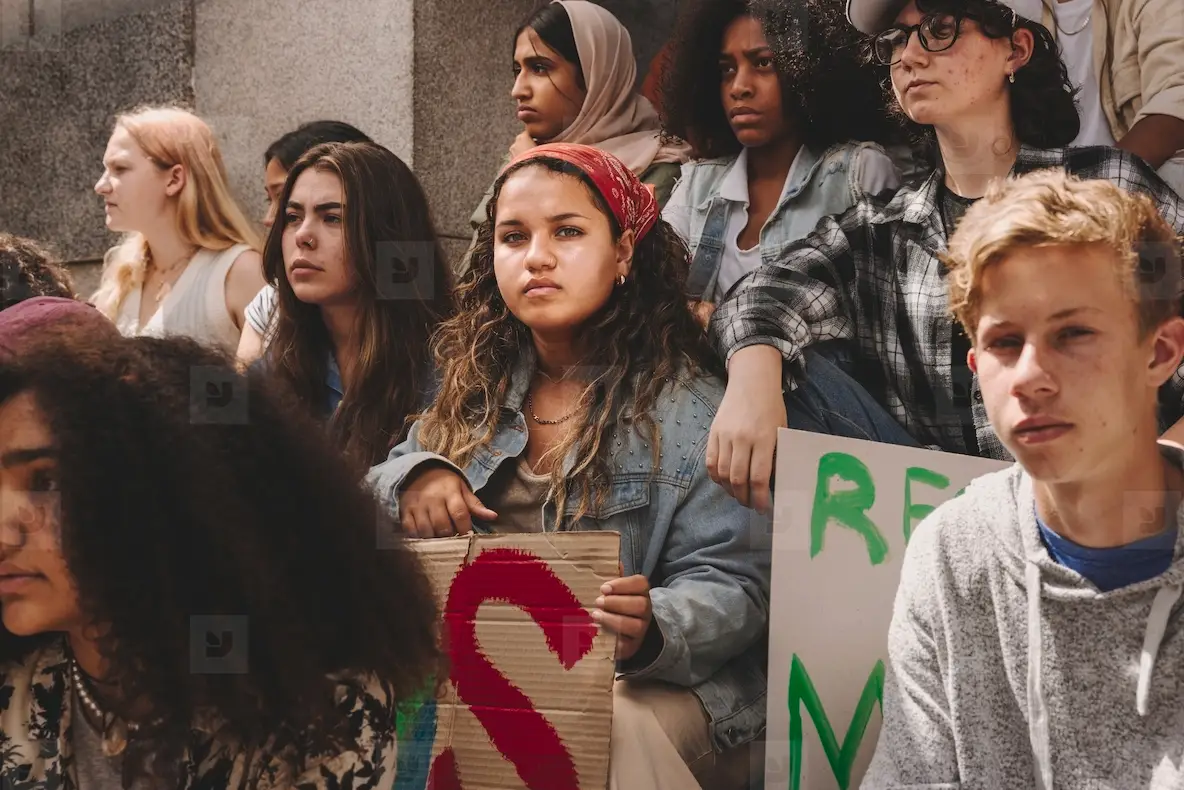Young People Fighting Against Global Warming And Climate Change Photo ...