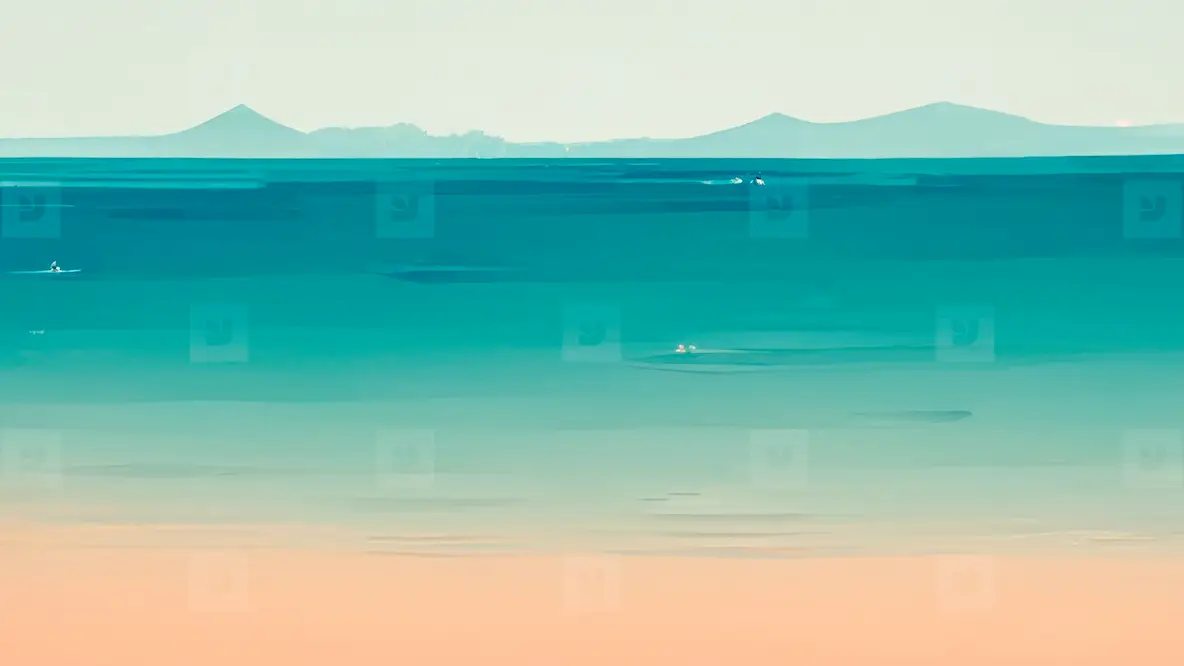 Minimal Landscape Digital Art Design, Summer Wave Beach And Surf Photo ...