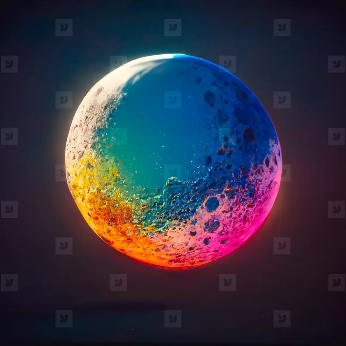 Moon In The Sky Colorful Photo (260405) - YouWorkForThem