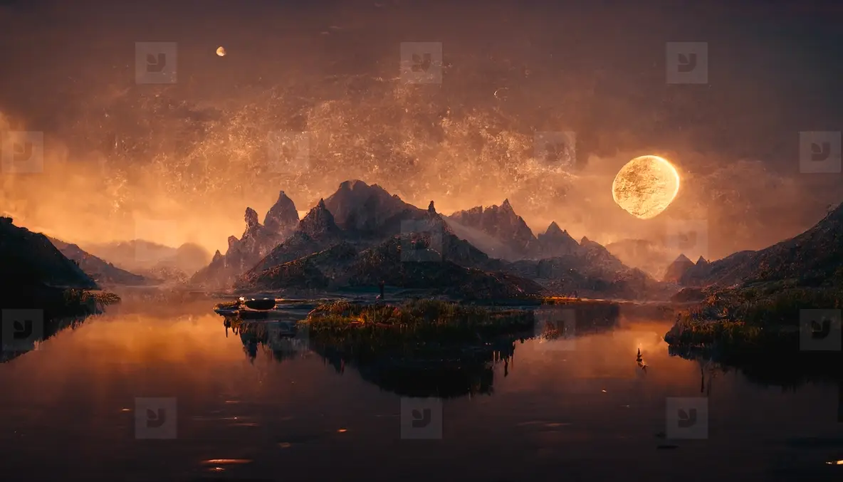 Super Moon Over The Lake Photo (260520) - YouWorkForThem