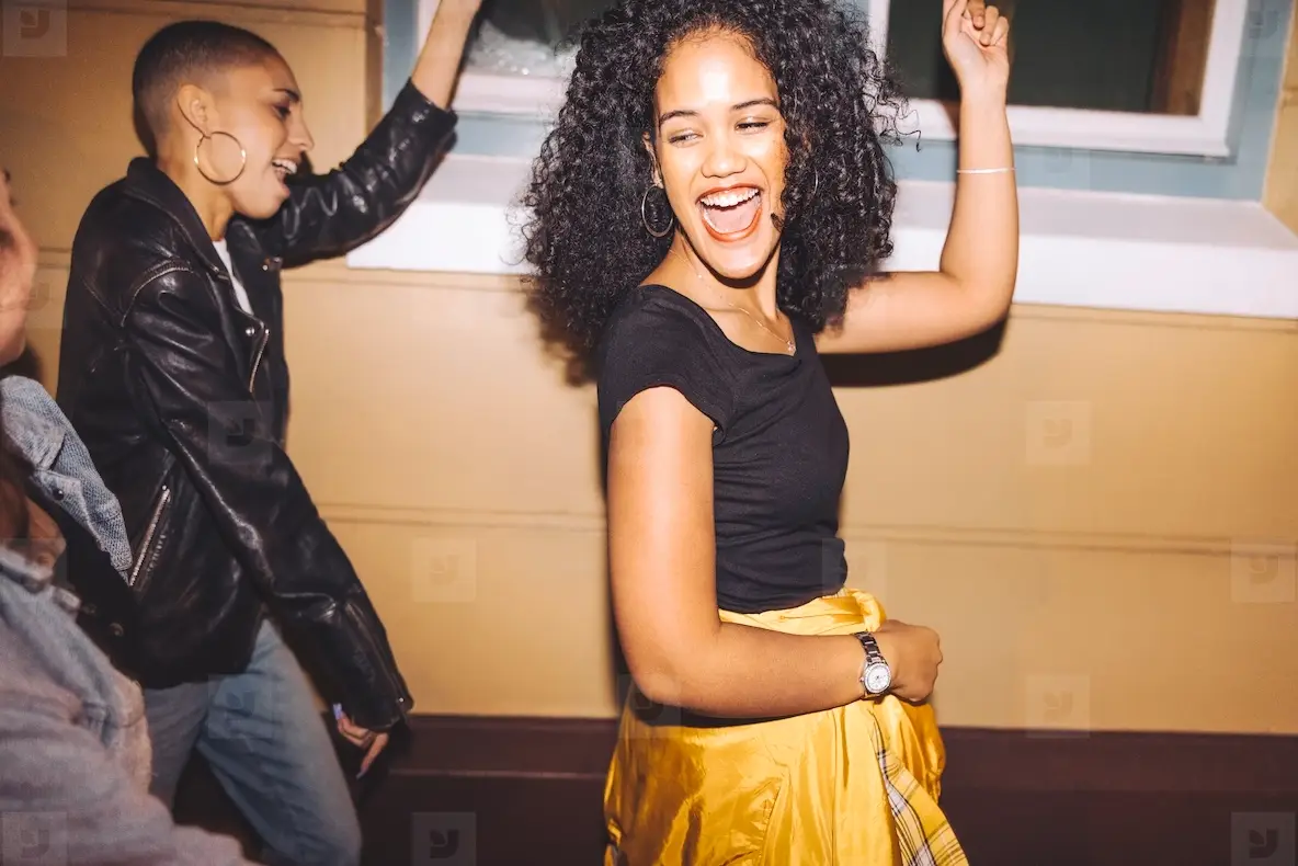 Young Women Dancing Happily In The City At Night Photo (262619 ...