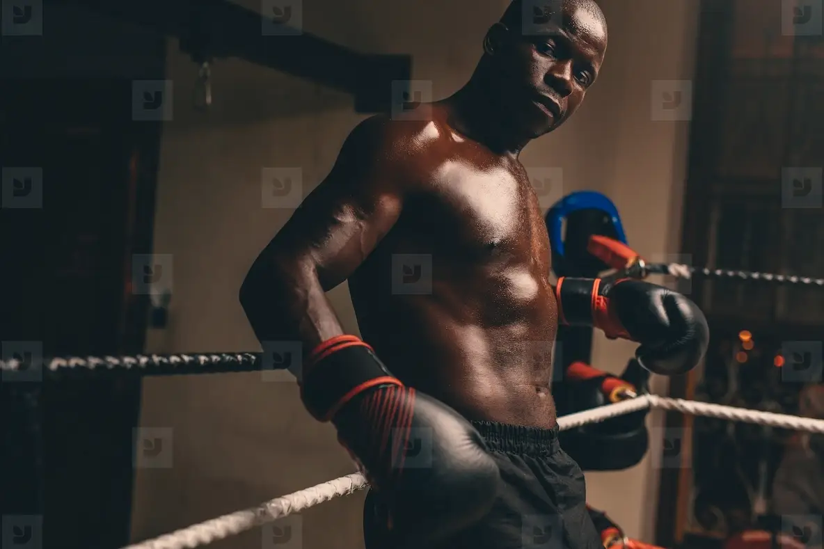 Male Boxer Resting In His Corner Of The Ring Photo (267445 ...