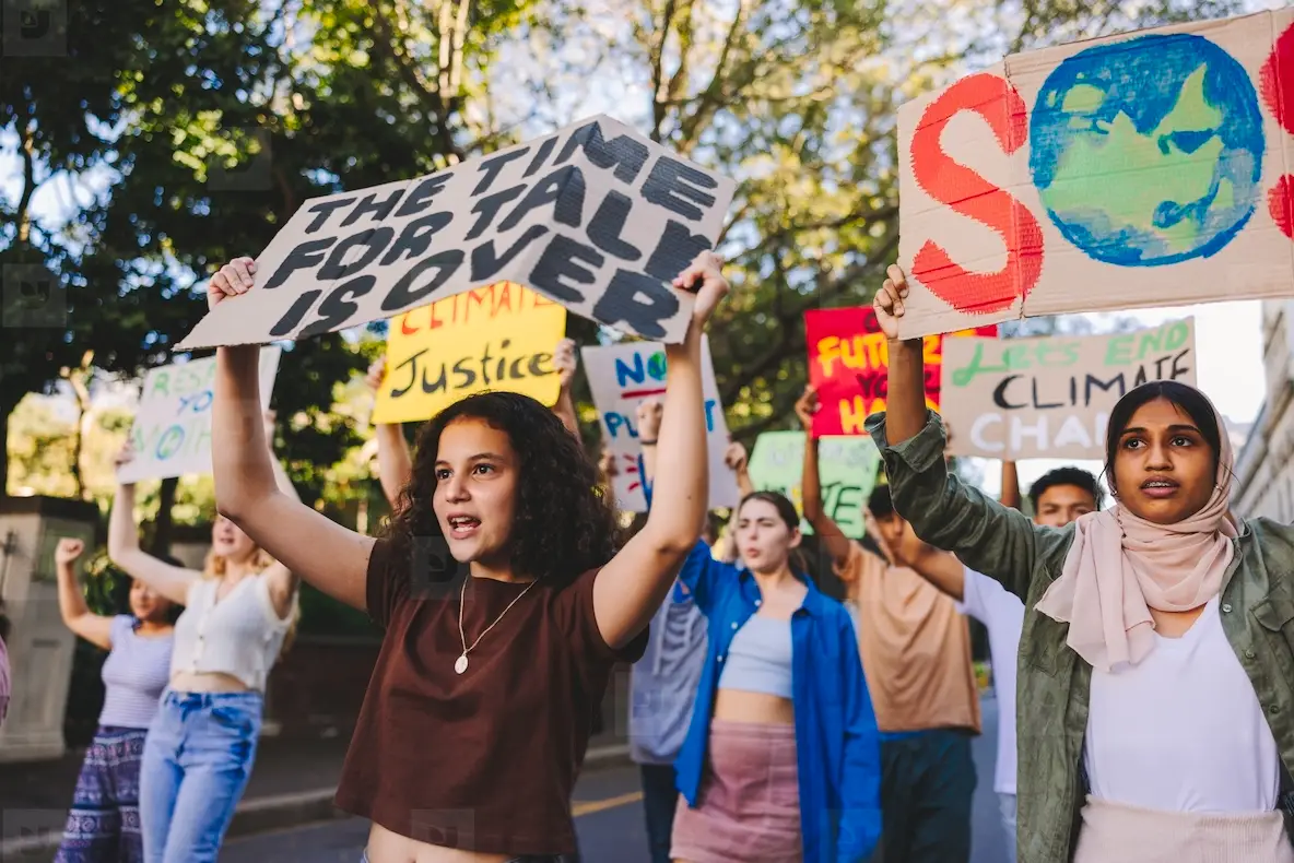 Group Of Teenagers Standing Up Against Climate Change Photo (270027 ...