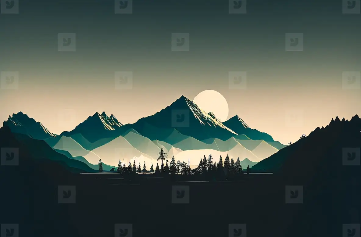 Minimal Landscape Digital Art Photo (271078) - YouWorkForThem